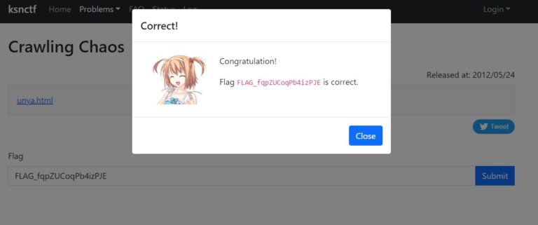 【CTFトレーニング】ksnctf＃3 Crawling Chaos解いてみた【(」・ω・)」うー!(/・ω・)/にゃー!】 | MARU’S ホビーブログ 【CTFトレーニング】ksnctf ...